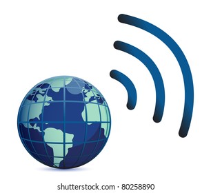 Wireless World Wifi Earth Broadband Symbol: ภาพประกอบสต็อก 49837237 ...