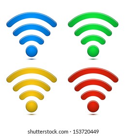Wireless Network Symbols Set Stock Illustration 153720449 | Shutterstock