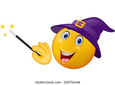 Cartoon Cute Wizard Emoji Emoticon Waving 스톡 일러스트 341480111 | Shutterstock