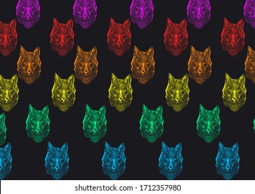 Wolf Background Wallpaper Colors Patterns Stock Illustration 1712357980 ...