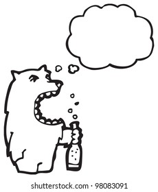Cartoon Big Bad Wolf Drinking Beer Stock Illustration 106003235 ...