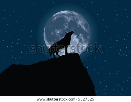 Wolf Howling Full Moon Stock Illustration 5527525 - Shutterstock