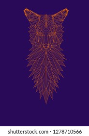 Wolf Isolated Low Poly Wireframe Polygonal Stock Illustration ...