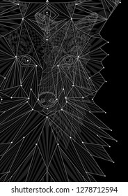 Wolf Isolated Low Poly Wireframe Polygonal Stock Illustration ...