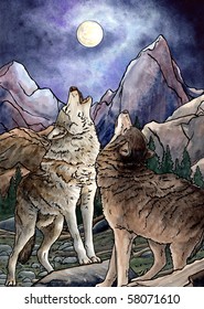 446 Wolf pack night Images, Stock Photos & Vectors | Shutterstock