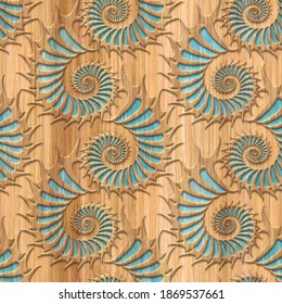 Wood Seamless Texture Shells Pattern 3d Stock Illustration 1869537661 ...