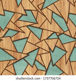 Wood Seamless Texture Triangle Pattern 3d Stock Illustration 1737706724