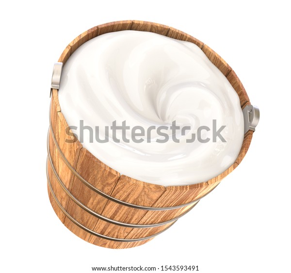 Wooden Bucket Milk Isolated On White Stock Illustration 1543593491 Wooden Bucket Milk Isolated On White Stock Illustration 1543593491