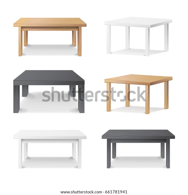 Wooden Empty Square Table Isolated Furniture Stock Illustration ...