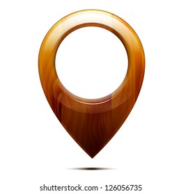 Wooden Map Pointer On White Background Stock Illustration 126056735 ...