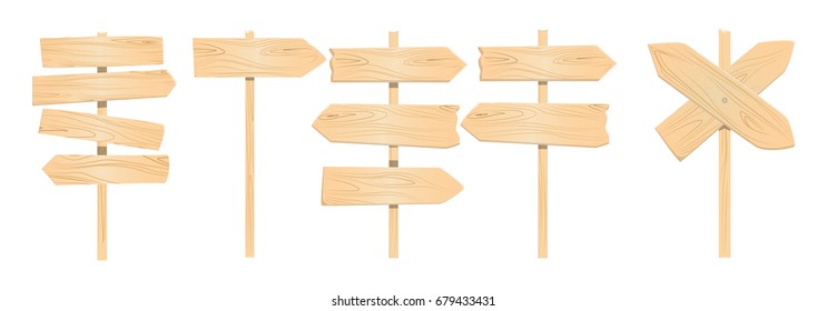 Wooden Pointers Set On White Background Stock Vector (Royalty Free ...