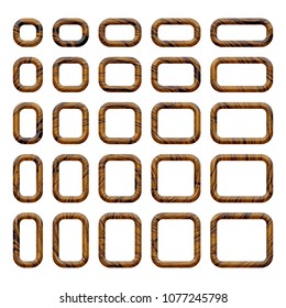 Wooden Style Set Assorted Rounded Rectangle Stock Illustration ...