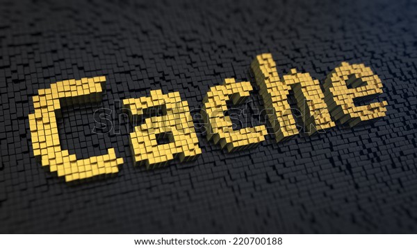 Word Cache Yellow Square Pixels On Stock Illustration 220700188 ...