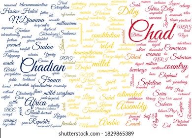 Word Cloud Chad Flag Representative Typical Stock Illustration ...