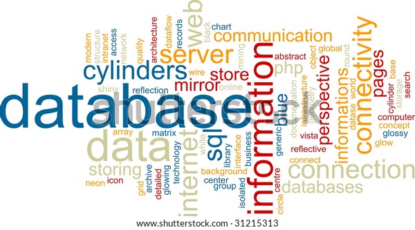 Word Cloud Concept Illustration Database Storage Stock Illustration ...