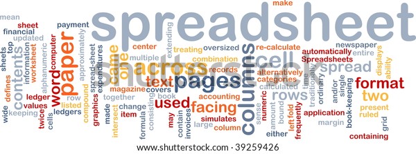 Word Cloud Concept Illustration Spreadsheet Software Stock Illustration ...