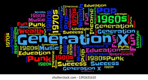 Word Cloud Generation X Stock Illustration 1392631610 | Shutterstock