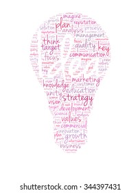 Word Cloud Ideas Shape Light Bulb Stock Illustration 344397422 ...