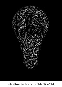 Word Cloud Ideas Shape Light Bulb Stock Illustration 344397434 ...