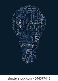 Word Cloud Ideas Shape Light Bulb Stock Illustration 344397443 ...