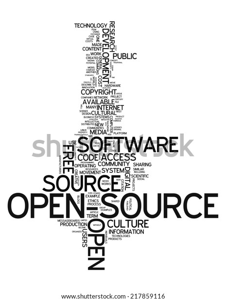 Word Cloud Open Source Related Tags Stock Illustration 217859116 ...