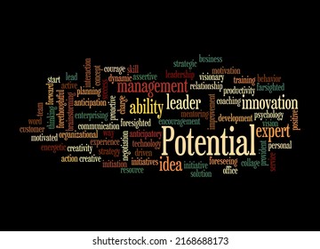 Word Cloud Potential Concept Isolated On Stock Illustration 2168688173 ...