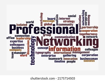 Word Cloud Professional Networking Concept Isolated Stock Illustration ...