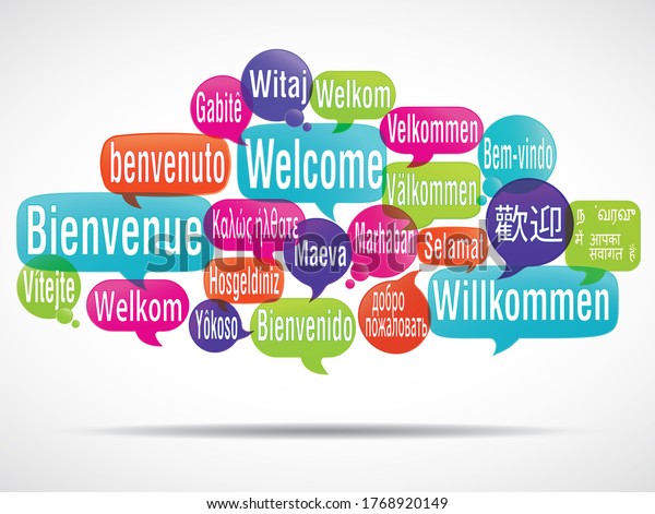 Word Cloud Word Welcome Different Languages Stock Illustration ...