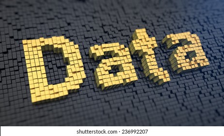 Word Data Yellow Square Pixels On Stock Illustration 236992207 ...