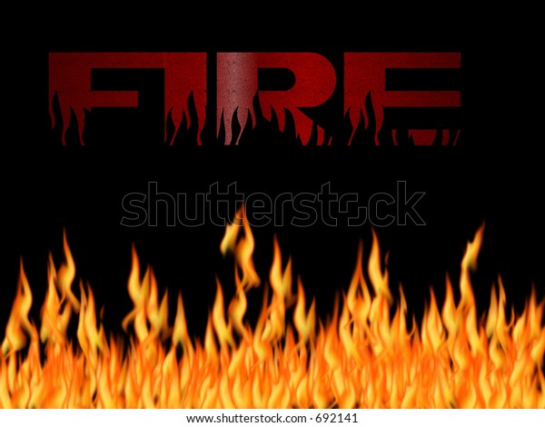 Word Fire Written Flame Text Black Stock Illustration 692141
