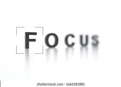 Word Focus Focus Foreground Blurred Background Stock Illustration ...