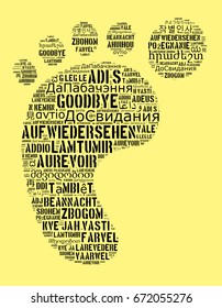 Word Goodbye Different Languages Word Cloud Stock Illustration ...
