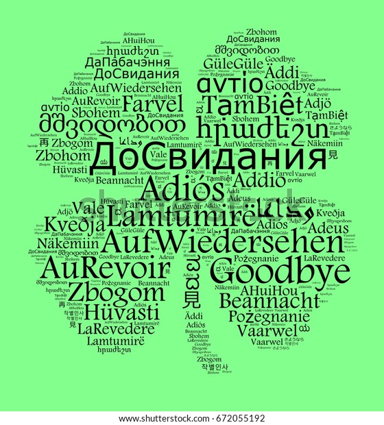 Word Goodbye Different Languages Word Cloud Stock Illustration ...