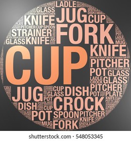 Word Kitchen Tools Cloud Style Stock Illustration 548053345 | Shutterstock