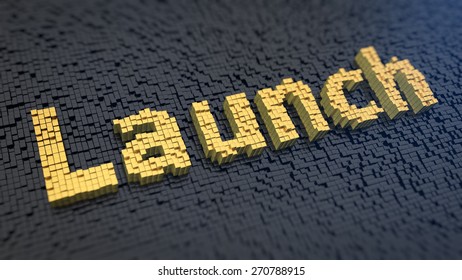 Word Launch Yellow Square Pixels On 스톡 일러스트 270788915 | Shutterstock