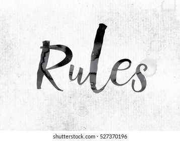Word Rules Concept Theme Painted Watercolor Stock Illustration 527370196