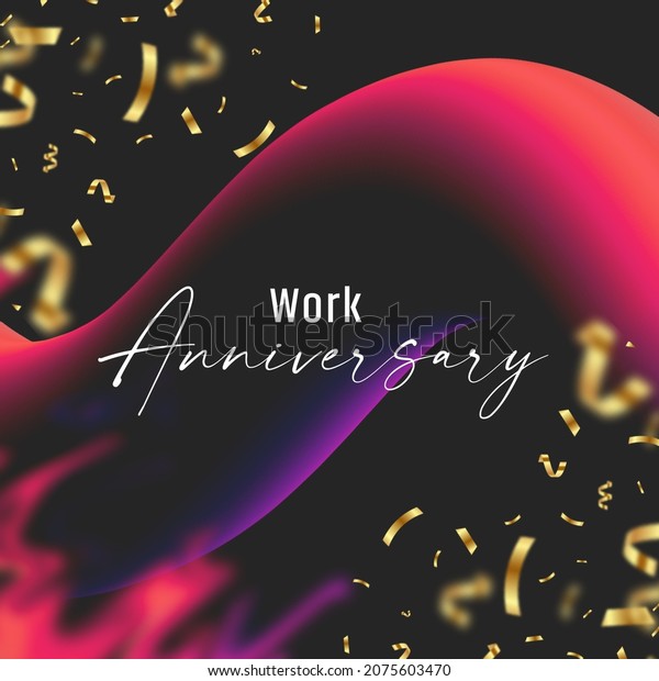 Work Anniversary Card Gradient Pattern Stock Illustration 2075603470 ...