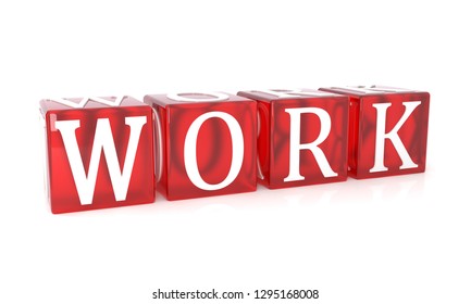 Work Cube Text On White Background Stock Illustration 1295168008 ...