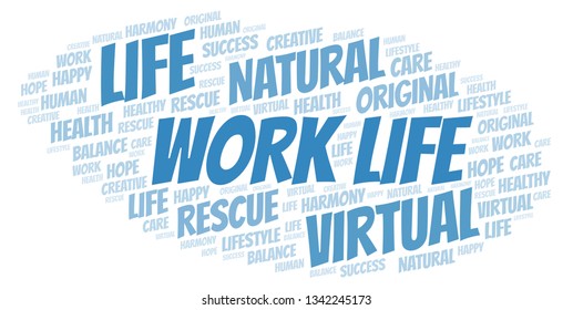Work Life Word Cloud Stock Illustration 1342245173 | Shutterstock