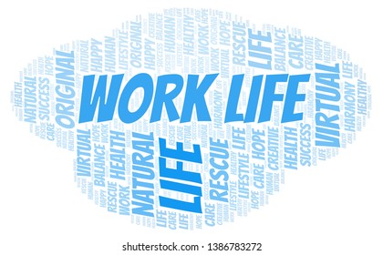 Work Life Word Cloud Wordcloud Made Stock Illustration 1386783272 ...