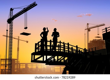 Work On Construction Night Stock Illustration 78219289 | Shutterstock