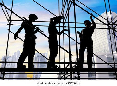 Work On Construction Night Stock Illustration 79320985 | Shutterstock