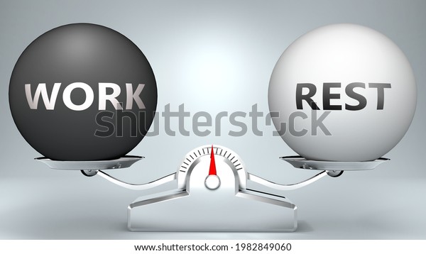 Work Rest Balance Pictured Scale Words Stock Illustration 1982849060 ...