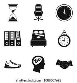Work Time Icon Set Simple Set Stock Illustration 1088607692 | Shutterstock