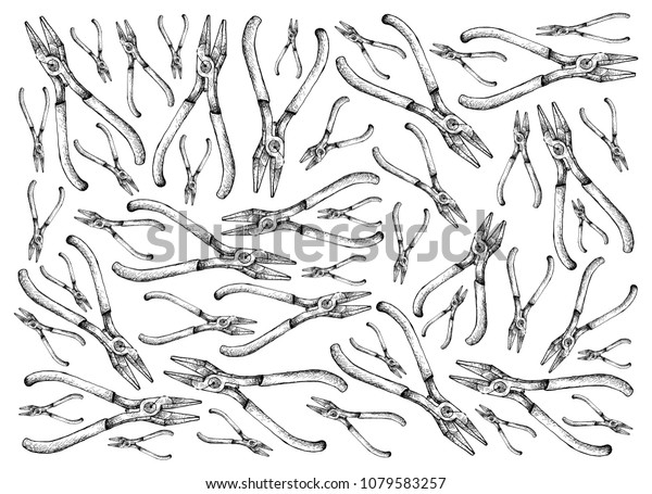 Work Tools Illustration Wallpaper Background Hand Stock Illustration ...