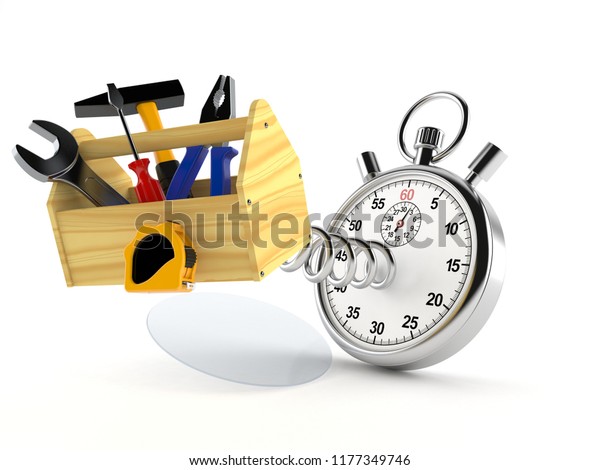Work Tools Stopwatch Isolated On White Stock Illustration 1177349746 ...