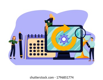 Workflow Organization Teamwork Process Deadlines Respect Stock Vector ...