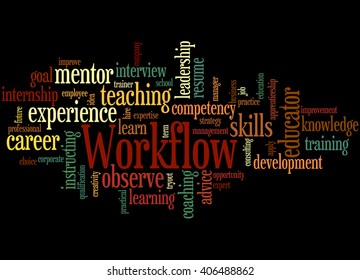 Workflow Word Cloud Concept On Black Stock Illustration 406488862 ...