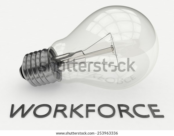 Workforce Lightbulb On White Background Text Stock Illustration ...