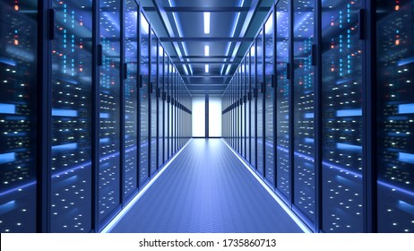 Working Data Center Full Rack Servers Stock Illustration 1735860713